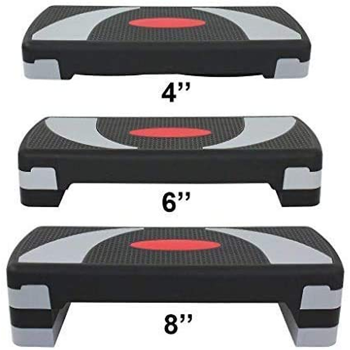 HomGarden 31" Adjustable Workout Aerobic Stepper in Fitness & Exercise Step Platform Trainer Stepper w/Risers Adjust 4" - 6" - 8"
