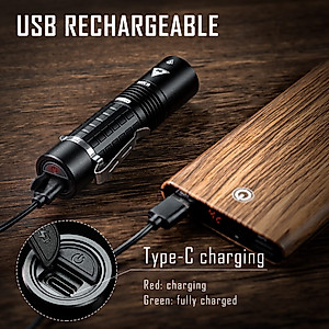 VIPERADE LED Flashlights, Mini Flashlight, Ultra Bright, Powerful Rechargeable Flashlights, Durable Pocket Flashlight for Outdoor, Camping, Hiking and Emergency (MK8)