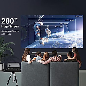 Smart Home Projector 10,000 Lumen Native 1080p Projector 4K Support 300'' Image, Inbuilt Android System & 5G WiFi Bluetooth Projector Full HD for Outdoor Movie Theater Netflix Gaming Work