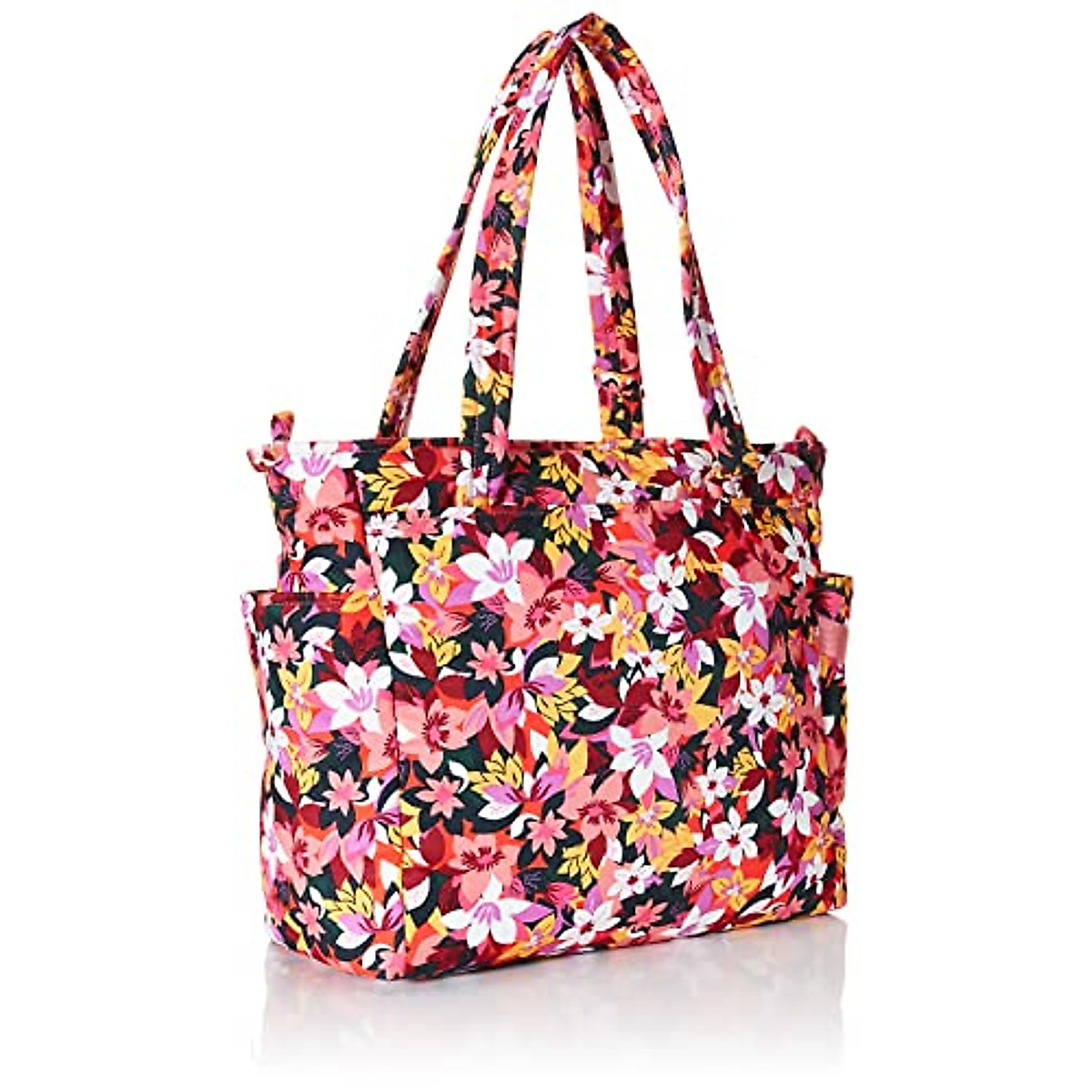 Vera Bradley Women's Cotton Utility Tote Bag, Rosa Floral - Recycled Cotton, One Size