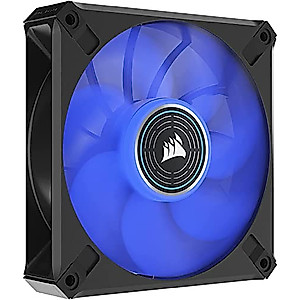 CORSAIR ML120 LED Elite, 120mm Magnetic Levitation Blue LED Case Fan with AirGuide, Single Pack, Black