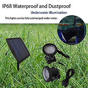 Solar Pond Lights Landscape Spot Light Underwater Pond Light LED RGB Colored IP68 Waterproof Fountain Light for Outdoor Garden Yard Lawn Pathway, Set of 3
