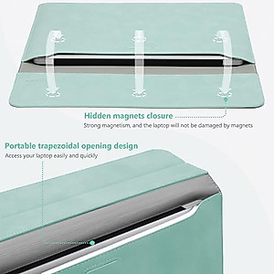 HYZUO 13.3-14 Inch Laptop Sleeve with Case Stand Feature Compatible with MacBook Pro 14 M3/M2/M1 Pro/Max A2992 A2918 A2779 A2442 2021-2024, MacBook Air 13 2017-2010, Surface Laptop 13.5, Mint Green