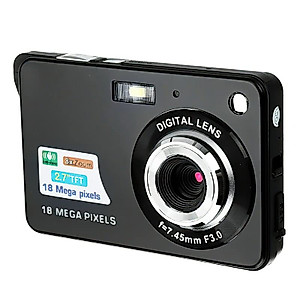 Digital Camera, Compact Camera,2.7 inch Pocket Camera,Rechargeable Small Digital Camera for Kids,School,Children,Adults,Photography with Digital Zoom(32GB SD Card Included,1 Battery) (Black)