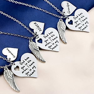 JoycuFF Memorial Necklace for Loss of Grandma Sympathy Gifts for Granddaughter Remembrance Pendant Jewelry for Loss of Nana God Has You in His Arms I Have You in My Heart