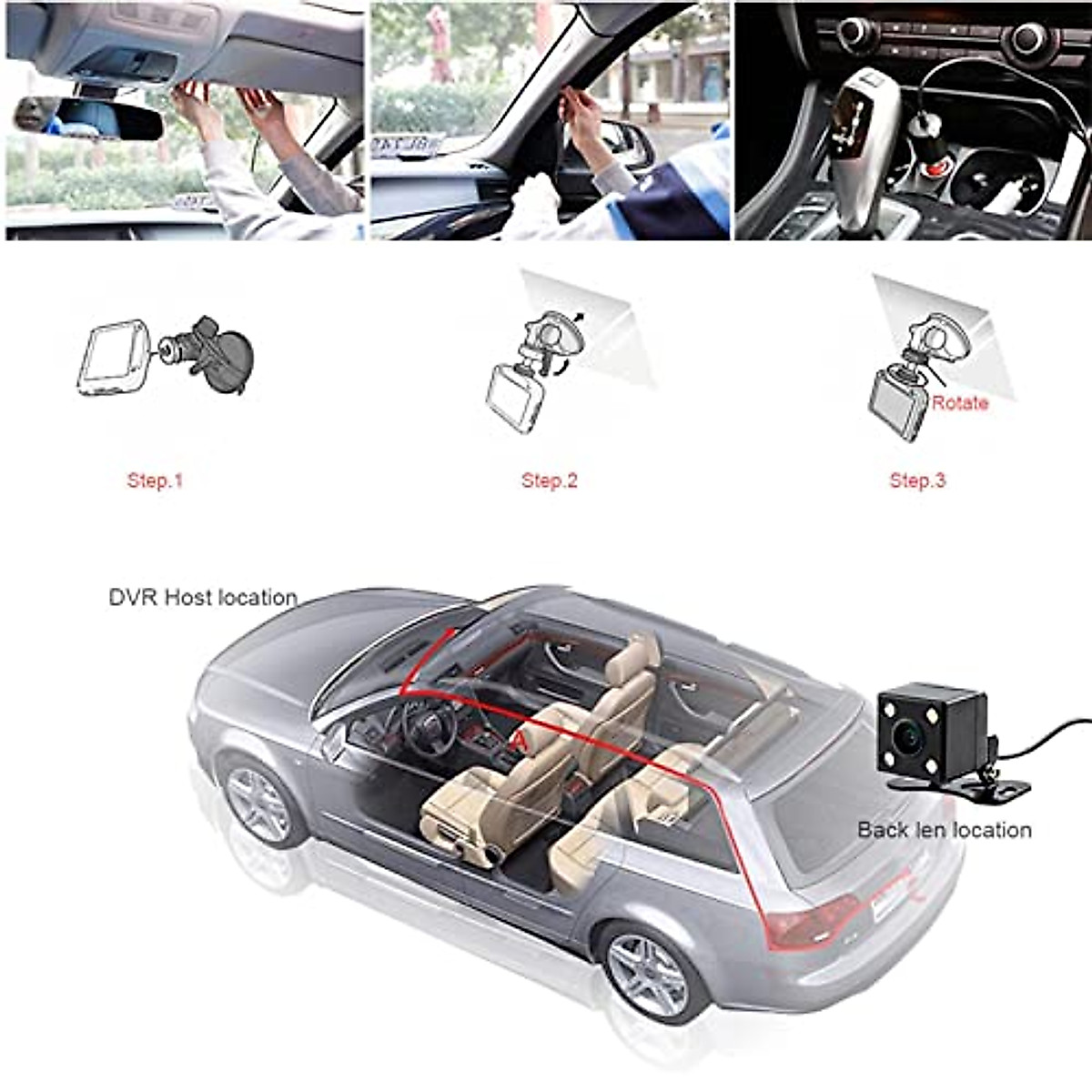 Vehicle Dashcam, Dashcam for Cars, 4K H D 1080P Built in G Sensor Dashcam Front and Rear, IPS GPS Display Car Video Cam Recorder, Night Vision Dashboard Parking Car Camera for Trucks SUVs