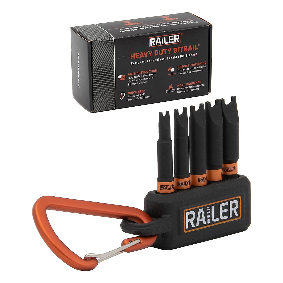 Spanner Screwdriver Bit Set - Railer 5PC S2 Steel 2" Spanner Snake Eyes Impact Driver Bit Set With A Tool Storage Bit Holder & Carabiner
