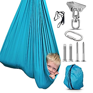Sensory Swing for Kids | 360° Hardware Indoor | Therapy Tool for Special Needs Snuggle Grey Cuddle Hammock Gray Swing | for Children with Autism, ADHD, Aspergers, Sensory Integration