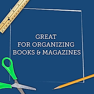 Really Good Stuff Large Plastic Labeled Book & Organizer Bin, Classroom Organizing Baskets, Divided Containers for Books & Supplies, Label Holders, Organize School & Home, Primary Colors 4 pk