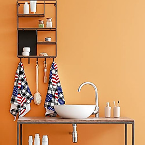 BVOGOS Bath Hand Kitchen Towels Love America Heart Washcloth 2 Pack Absorbent Patriotic Independence Day 4th July Towel