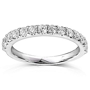 Kobelli Lab Grown Diamond Semi-Eternity Band 1/2 CTW 14k White Gold (DEF/VS), 6.5