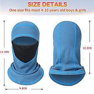 Kids Balaclava Ski Mask (with Breathable Holes) Windproof Winter Fleece Neck Face Warmer Boys Girls Blue
