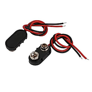 uxcell Black Red 150mm Cable Connection 9V Battery Clips Connector Buckle 4 Pcs