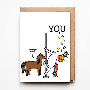 Saucy Bee Press Funny Mothers Day Card, Card for Mom Birthday, For Her, Grandmother, Grandma, Stepmom, Aunt, Thank You Greeting Card, I Miss You Card