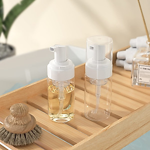 LONGWAY 3.4 Oz (100ML) Plastic Travel Foaming Soap Dispenser | Empty Foaming Liquid Soap Pump Bottles - for Refillable Castile Soap Dispenser - BPA Free (Pack of 6, Transparent)