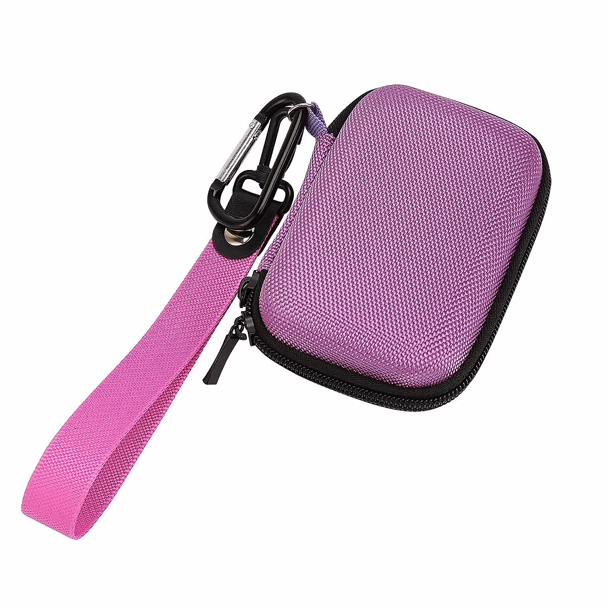 Biu-Boom (Only Case )Carrying Bag Small Travel case,Carabiner or Lanyard, for Battery,Charger, Kit,(Only Case) (Pink)