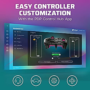 PDP Wired Xbox Game Controller - Xbox Series X|S/Xbox One, Dual Vibration Gamepad, App Supported - Fuse Black/Pink (Amazon Exclusive)