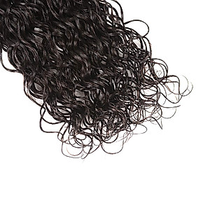 10A Water Wave Bundles with Closure (16 18 20 +14) Wet and Wavy Brazilian Virgin Human Hair 3 Bundles with 4x4 Lace Closure with Baby Hair Free Part 1B# Curly Wave Human Hair Extensions