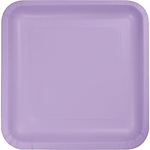 Creative Converting Touch of Color 18 Count Square Paper Dinner Plates, Luscious Lavender , One size -
