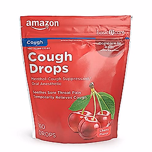 Amazon Basic Care Cherry Cough Drops, 160 count (Previously SoundHealth)