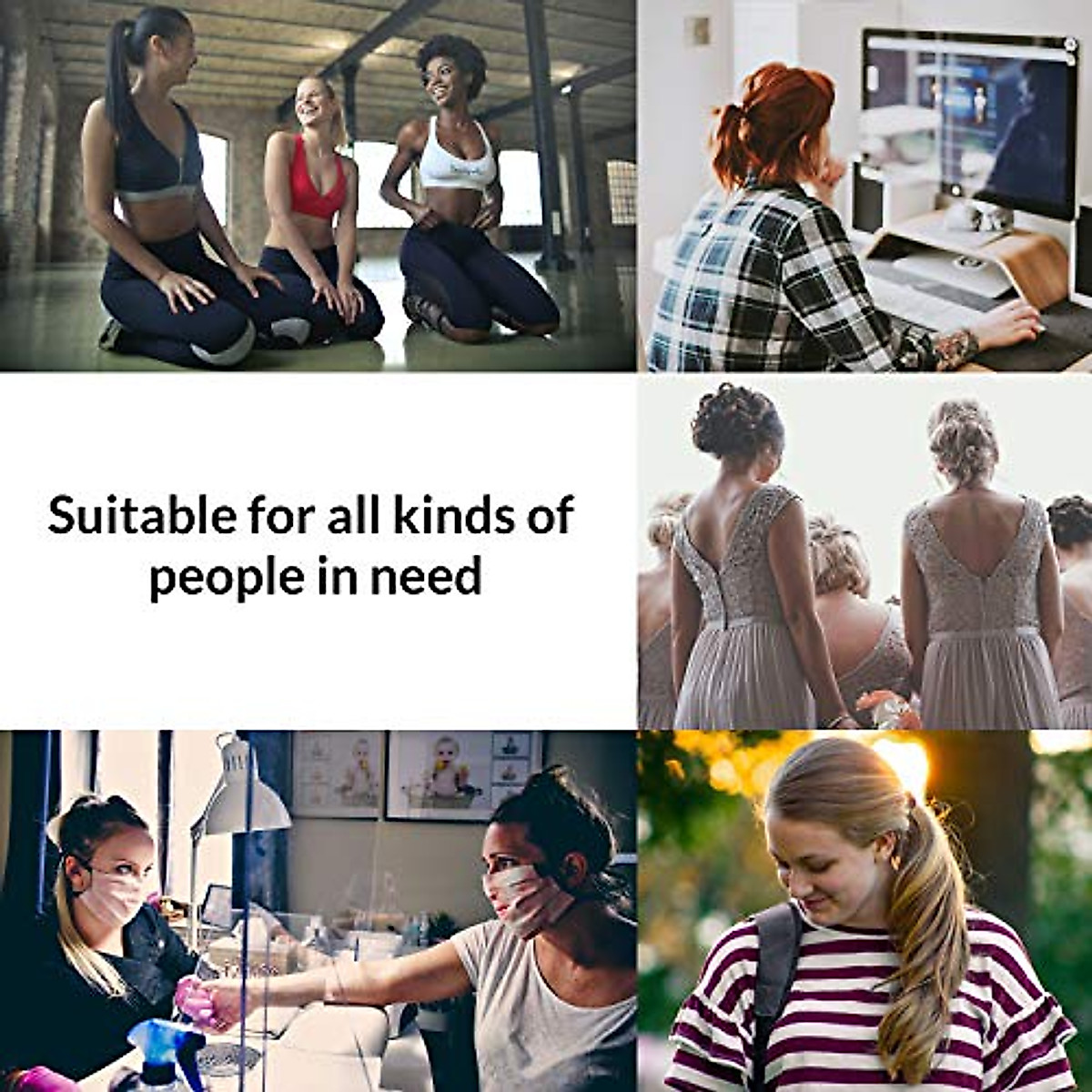 HBY Women's Hair Ties for Thick or Curly Hair. No Slip Seamless Ponytail Holders Sports Thick Hair Ties, Urban Oasis, 8MM, 12 Pcs