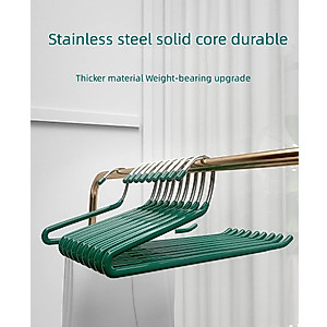 Goose Shaped Non-Slip Trouser Rack 13.8 * 4.3 inch (10 Pieces) Hanger, Thickened Stainless Steel Z-Shaped Hanger Suitable for Scarves/Ties/Accessories/Pants (Green)