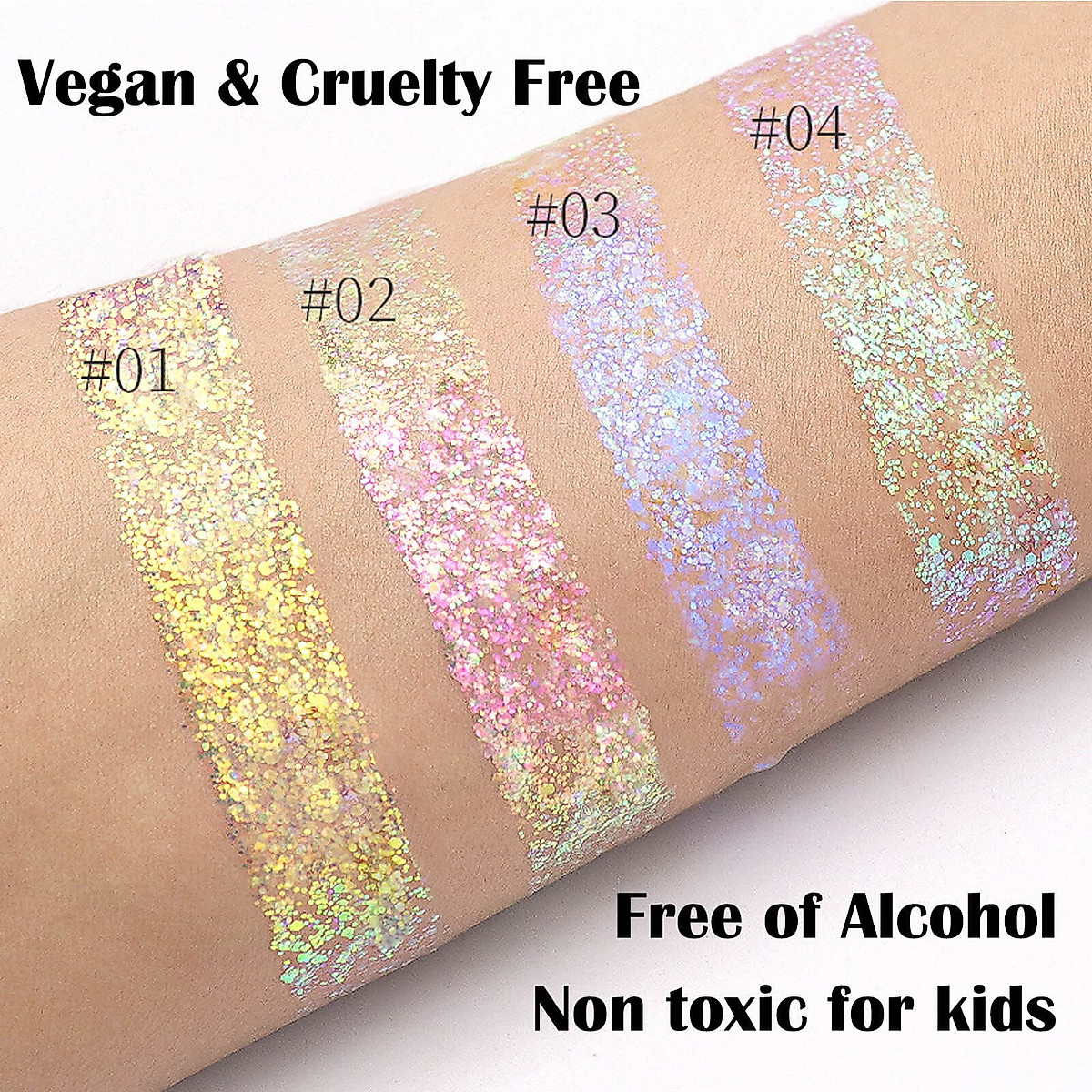 Paminify Light Purple Face Glitter Gel,Singer Concerts Music Festival Rave Accessories,Mermaid Body Glitter Gel,Self-Adhesive Sequins Glitter Face Eye Lip Hair Makeup,Sparkling Chunky for Women,51ML