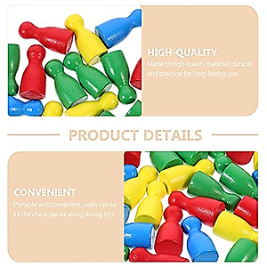 TOYANDONA 48pcs Wooden Chess Pieces Checkers Pieces Figurine Pawns Tournament Chess Set for Beginner Chess Board Game Educational Toy