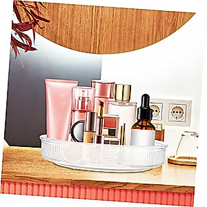 Zerodeko rotatable Tray Kitchen Sundries Holder Storage Round Makeup Organizer Tray Clear Turntable Organizer Fridge Desk Tray Rotating Condiment Rack Seasoning The pet Cosmetic to Rotate