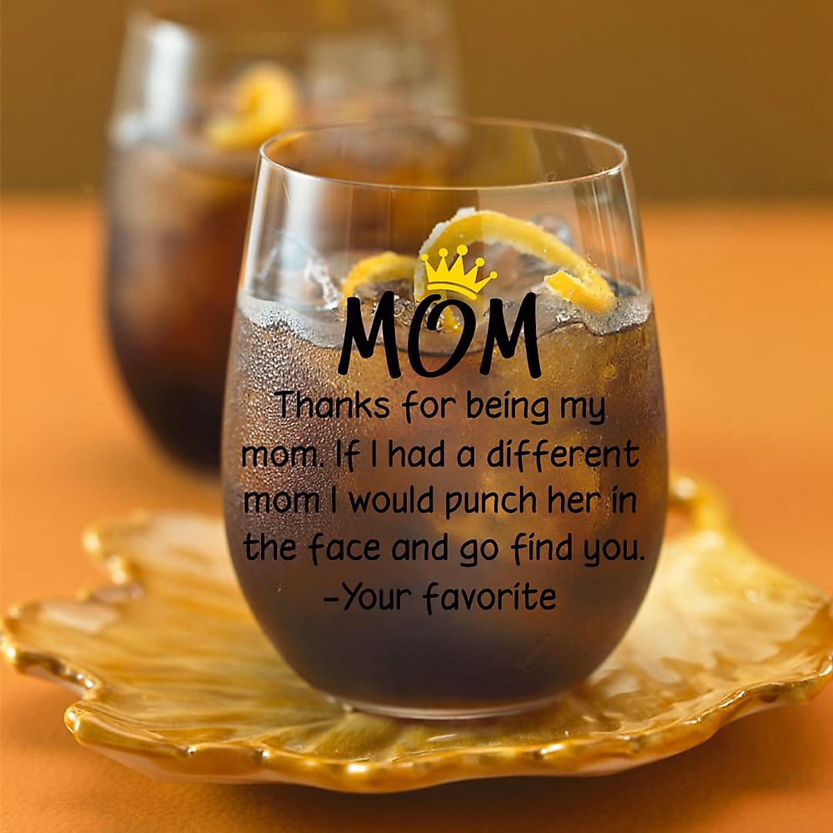 DYJYBMY Thanks For Being My Mom Wine Glass, Pregnancy Announcement gift for Women Mom, Unique Xmas Gift Idea for Her from Son, Daughter, Kids, Funny Mothers Day Gifts for Mom, New Mom, Wife