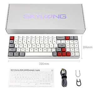YUNZII SK71 71 Keys Hot Swappable Wired Mechanical Keyboard with RGB Backlit, Optical Switch, PBT Keycap, NKRO, Type-C Cable for Win/Mac/Gaming (Gateron Optical Red, Grey)