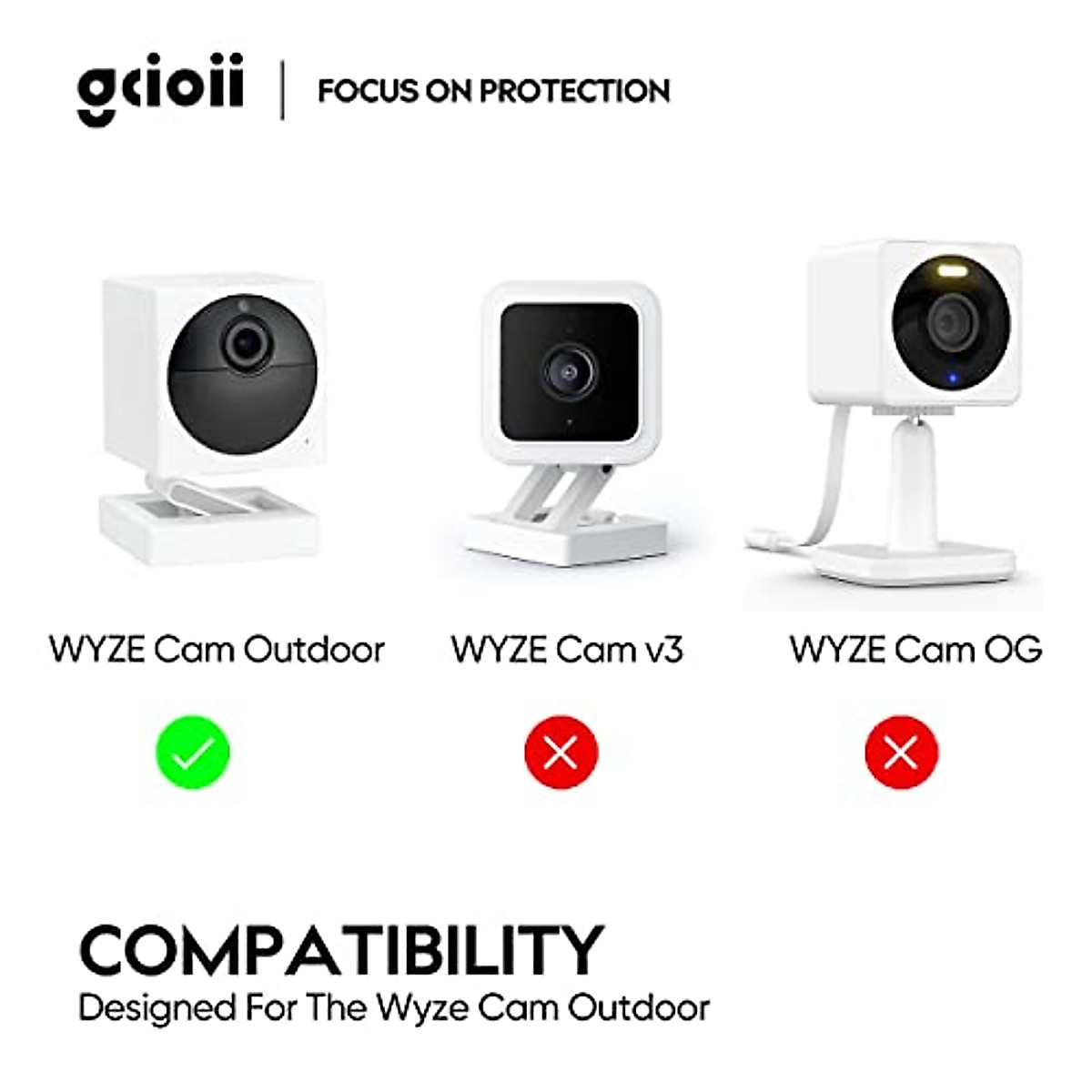 Protective Silicone Skins for Wyze Cam Outdoor，Weatherproof Case/Cover Accessories for Wyze Outdoor Camera Wireless Smart Home Camera (Black-2 Pack)