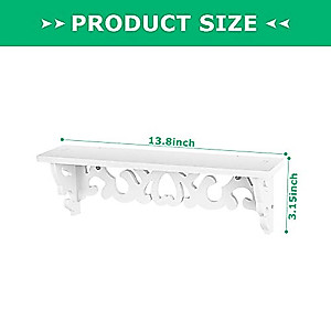 Wall Mounted Display Shelf, Modern Wooden Floating Shelf Carved Cutout Design Wall Storage Rack for Home, Living Room, Bedding Room, Study, Kids Room, Office Decor