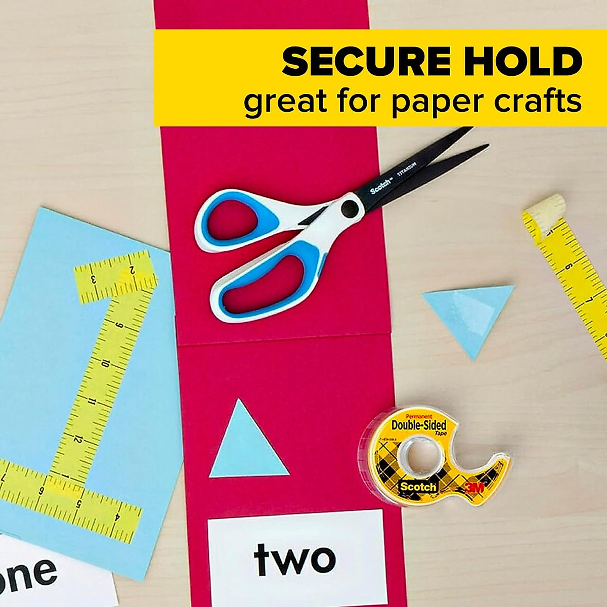 Scotch Double Sided Tape, Permanent, 1/2 in x 400 in, 2 Dispensers/Pack (137DM-2)