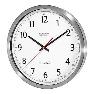 La Crosse Technology 404-1235UA-SS 14 Inch UltrAtomic Analog Stainless Steel Wall Clock