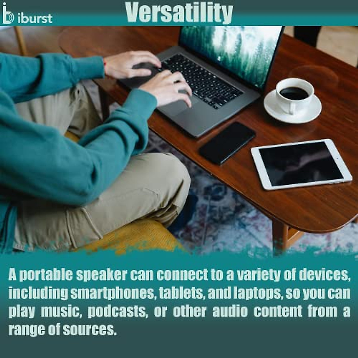 Iburst Portable Bluetooth PA Speaker System Rechargeable Outdoor Subwoofer, Microphone in, Party Lights, USB, Radio, Wired Microphone + Remote Stereo Loud Sound (IB12)