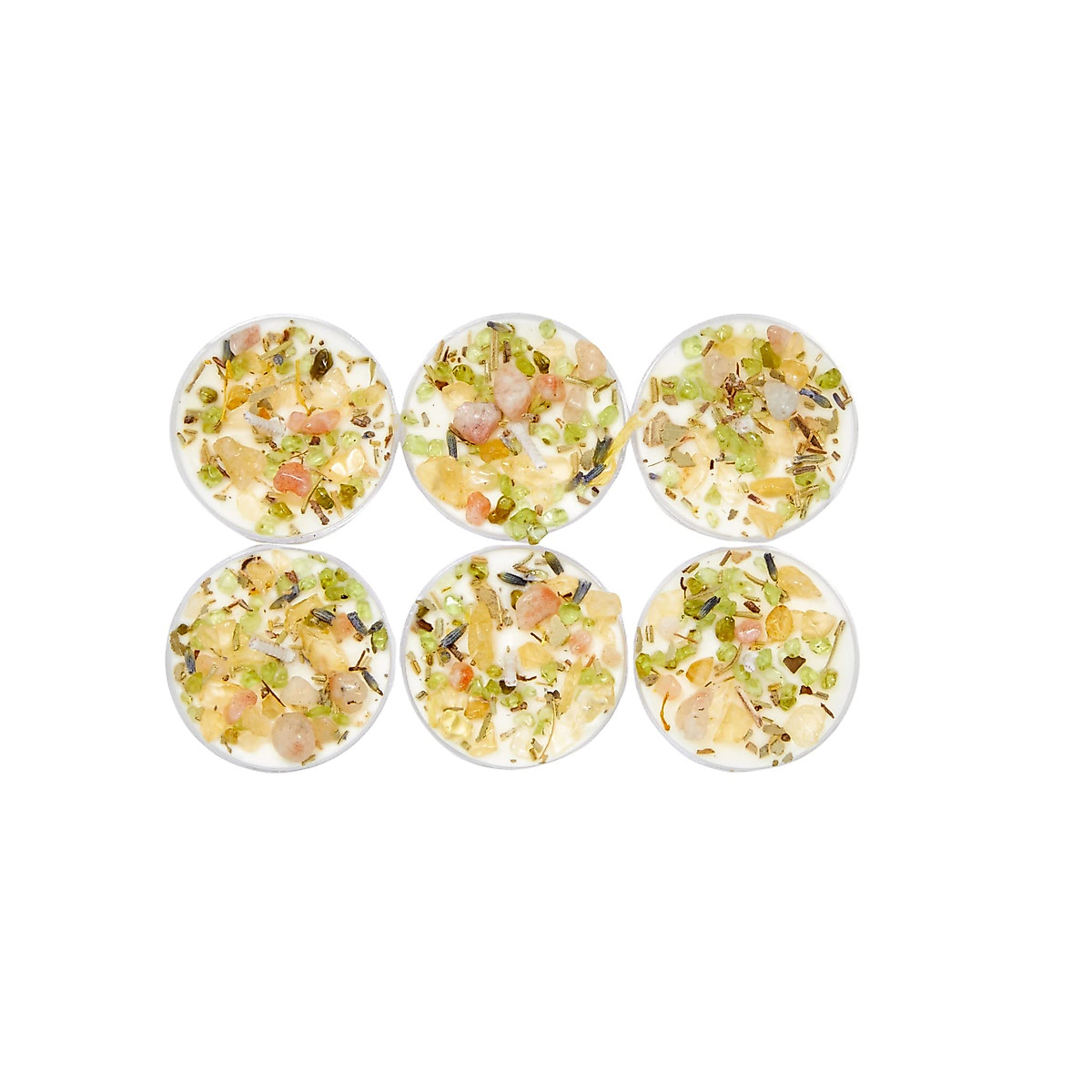 Positive Energy Candle by New Moon Beginnings Herb & Crystal Candles - Energy clearing - All Natural Essential Oil & Soy Candle - Lavender Eucalyptus Rosemary (Positive Energy, 6 Pack Tealights)