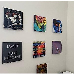 3d Lasers Lab Wall Mount Vinyl Record Display/Shelf [5-pk] - Display Your Albums Without Damaging Your Walls, Perfect for Office, Home, Dorms, and Apartments (Black, 5)