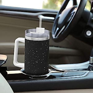 HULIBIN Black Shimmering Print Double Deck Stainless Steel Travel Coffee Cup With Lid 40 Oz Ice Bully Cup