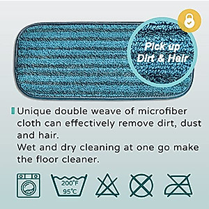 JDlife Household and Commercial Cleaning Microfiber Flat Mop- Cleaning System with Reusable 360-spin Mop Pads for Tile, Marble, Hardwood Floors Cleaning