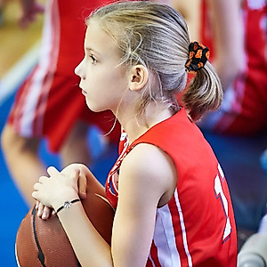 10 Pieces Adjustable Sport Hair Scrunchies and Bracelets for Teen Basketball, Volleyball, Soccer, and Softball Players