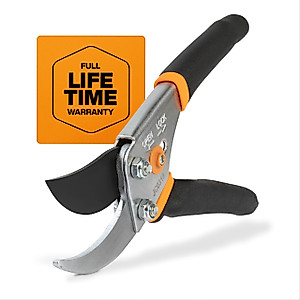 Fiskars Gardening Tools: Bypass Pruning Shears, Sharp Precision-ground Steel Blade, 5/8” Plant Clippers (91095935J)