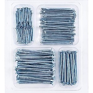 Coceca 200 Pack Hardware Nails for Hanging Pictures, 4 Size Zinc Tiny Nail Assorted Kit, Picture Nail, Small Nails, Finishing Nail, Wall Nails and Galvanized Nails for Wood