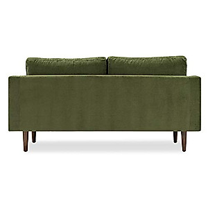 POLY & BARK Napa 72" Apartment Sofa, Distressed Green Velvet