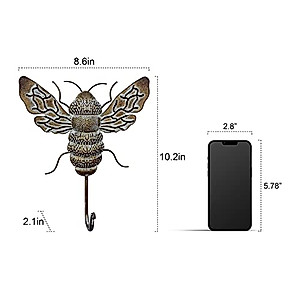Set of 3 bee Metal Hooks! This Hook can be Hung at Your Entrance, Hanging Jackets, Hats, Keys, and More at Your Entrance and exit. (Retro Style)