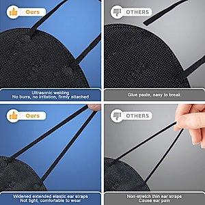 BLScode KN95 Face Mask 60 Pack, Individually Wrapped 5-Layer Breathable Mask with Comfortable Elastic Ear Loops, Filter Efficiency≥95%