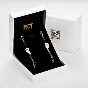 NINAMAID " BEST FRIENDS Engraved 925 Sterling Silver Half Heart Shaped Inspirational Friendship Bracelets Set of 2