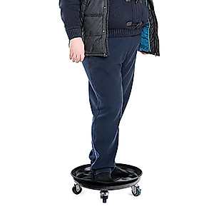 Choclaif Plant Caddy with Wheels - Heavy Duty Iron Plant Stand - Round Pot Trolley for Indoor and Outdoor - Built-in Drainage System - Durable and Easy Mobility(14IN, 3PACK)