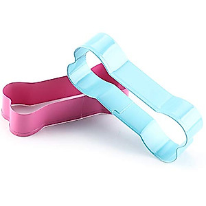 Cookie Cutter Dog Bone Shape Set, Amison Stainless Steel Metal Dog Bone Shape Cutters Colorful BPA Free 5 In 1