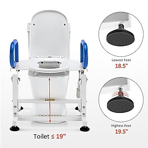 MCombo Electric Toilet Seat Lift with Padded Arms for Elderly and Disabled, Power Toilet Incline Lift in Bathroom, Support to 320lbs, SEC212W
